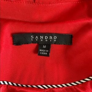 Sandro | Jackets & Coats | Sandro Medium Red Coat | Poshmark